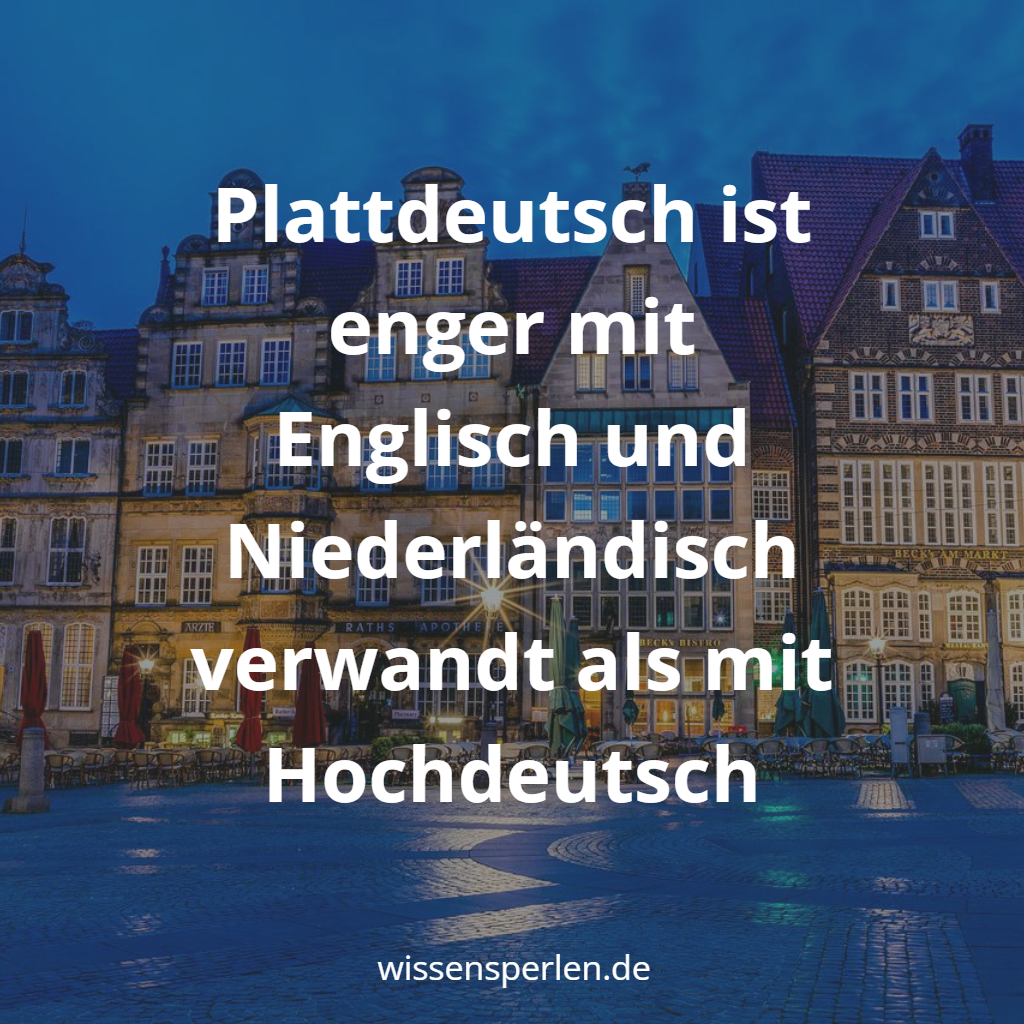 Plattdeutsch ist enger mit Englisch und Niederländisch verwandt als mit ...